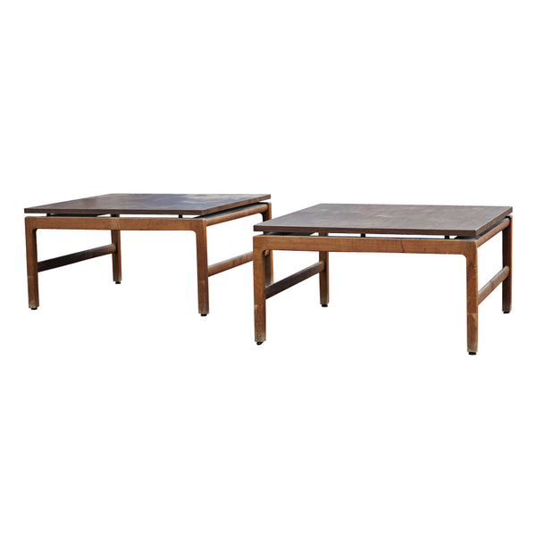 (2) Gunlocke Mid Century Modern Teak Base Side Tables | Metro Retro ...